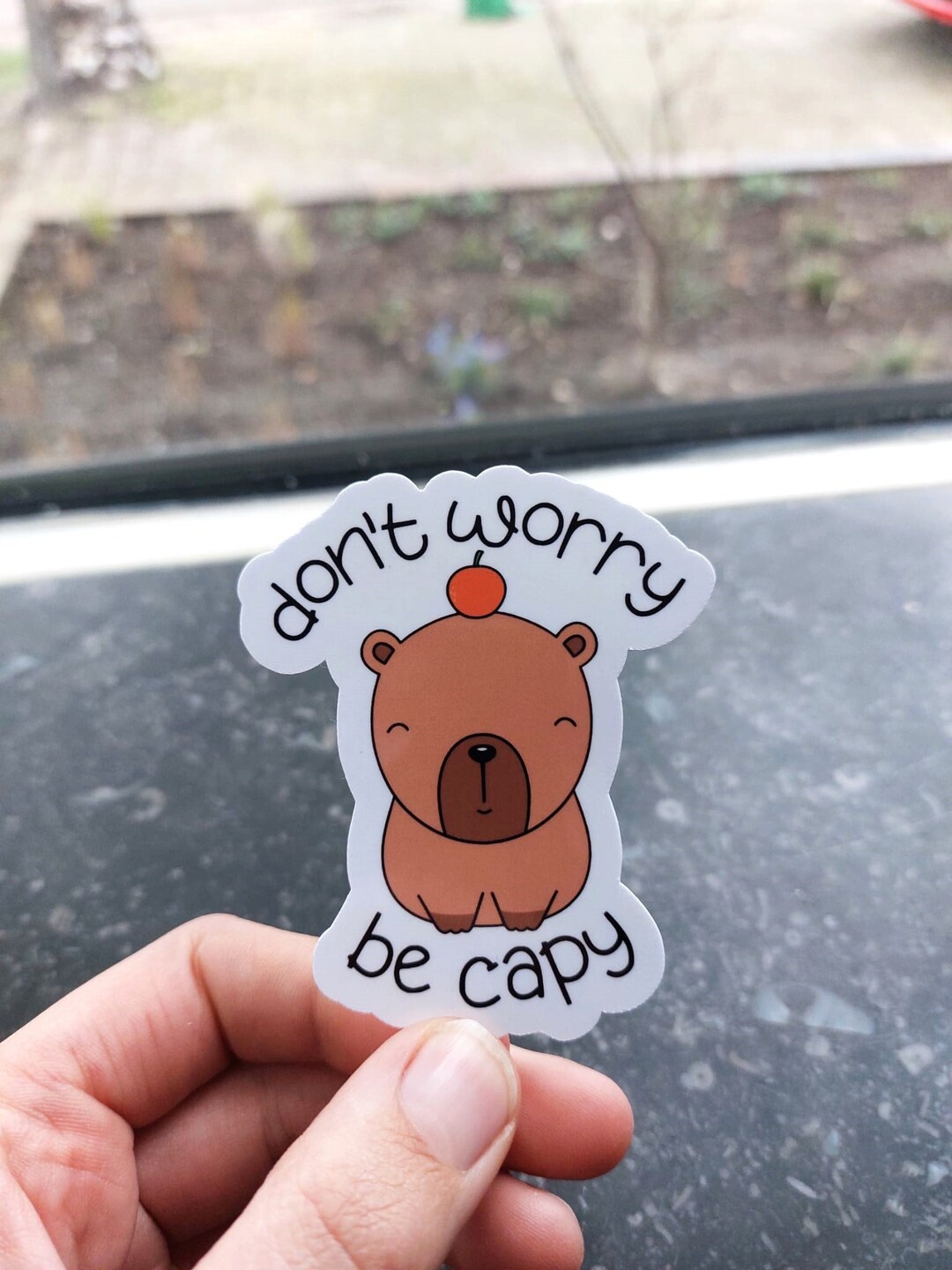 Capybara Sticker Be Capy Laptop Sticker Vinyl Water Bottle Don't Worry ...