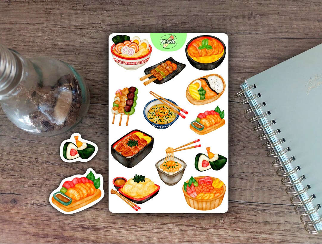 Asian Food Sticker Sheet Japanese Food Bullet Journal Asian Stickers ...