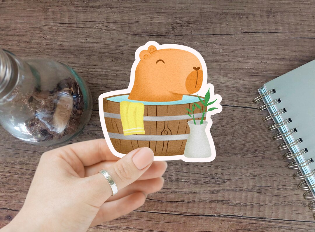 Cute Capybara Sticker Capybara Chill Aesthetic Nature Laptop Water ...