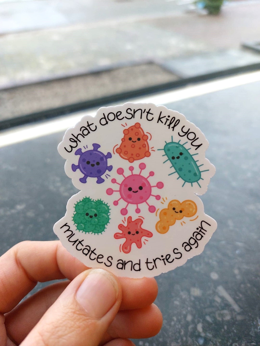 Science Sticker Bacteria Lab Vinyl Ticker Virus Science Funny Stickers ...