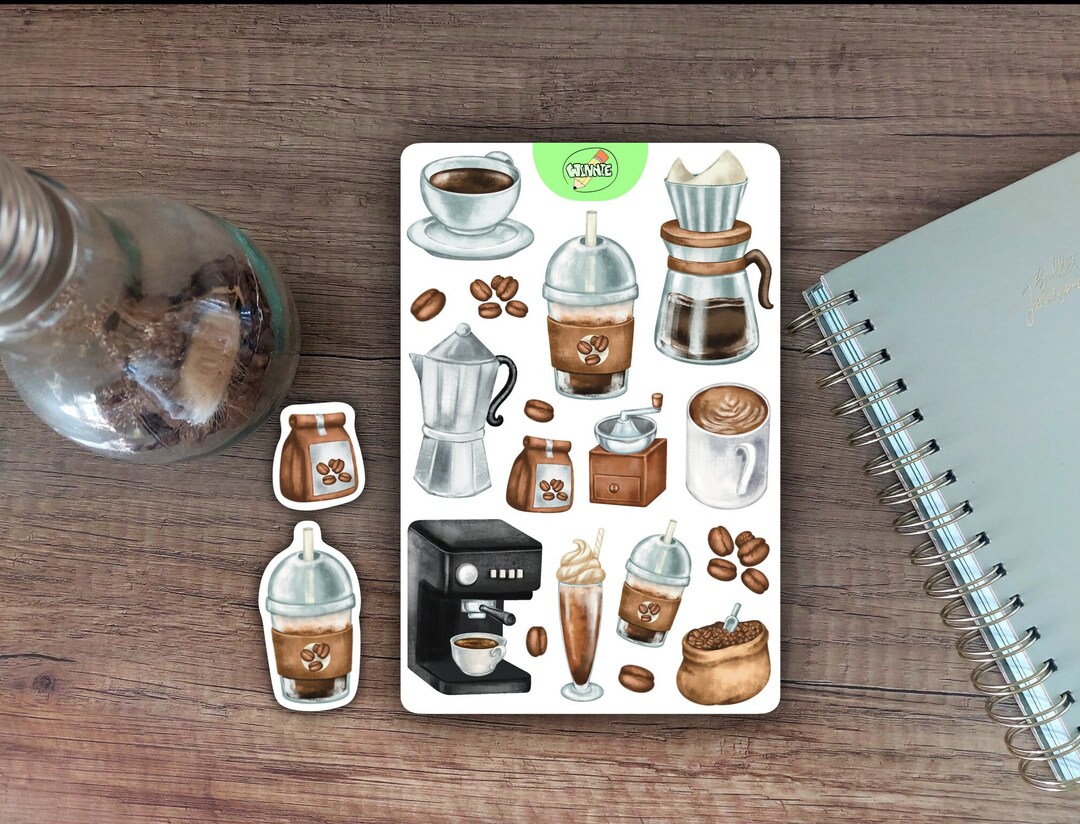 Coffee Sticker Sheet Cute Coffee Bullet Journal Theme Stickers for ...