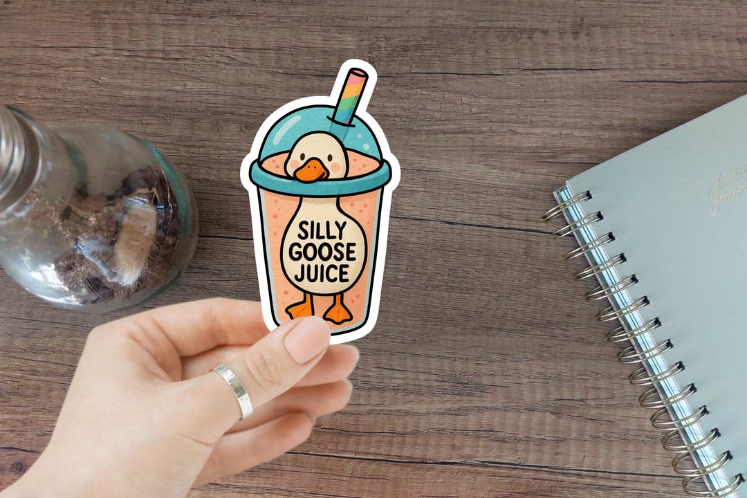 Silly Goose Juice Sticker Funny Gooses Vinyl Decal Water Bottle Sticker ...
