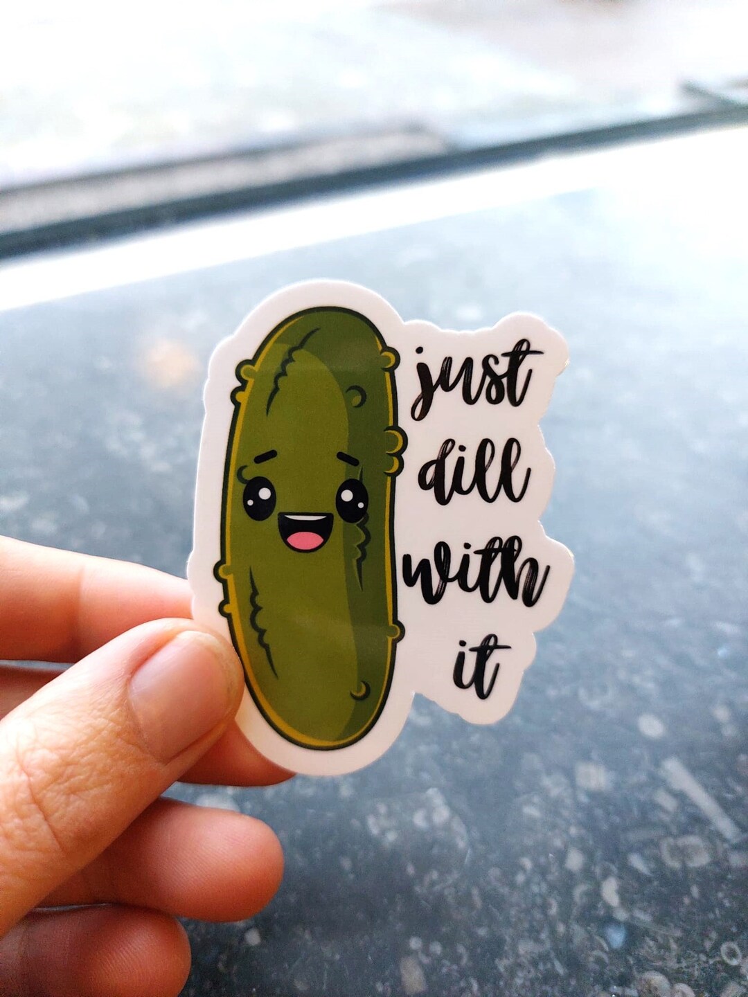 Pickle Sticker Dill With It Funny Pickle Girl Stickers Vinyl Laptop ...