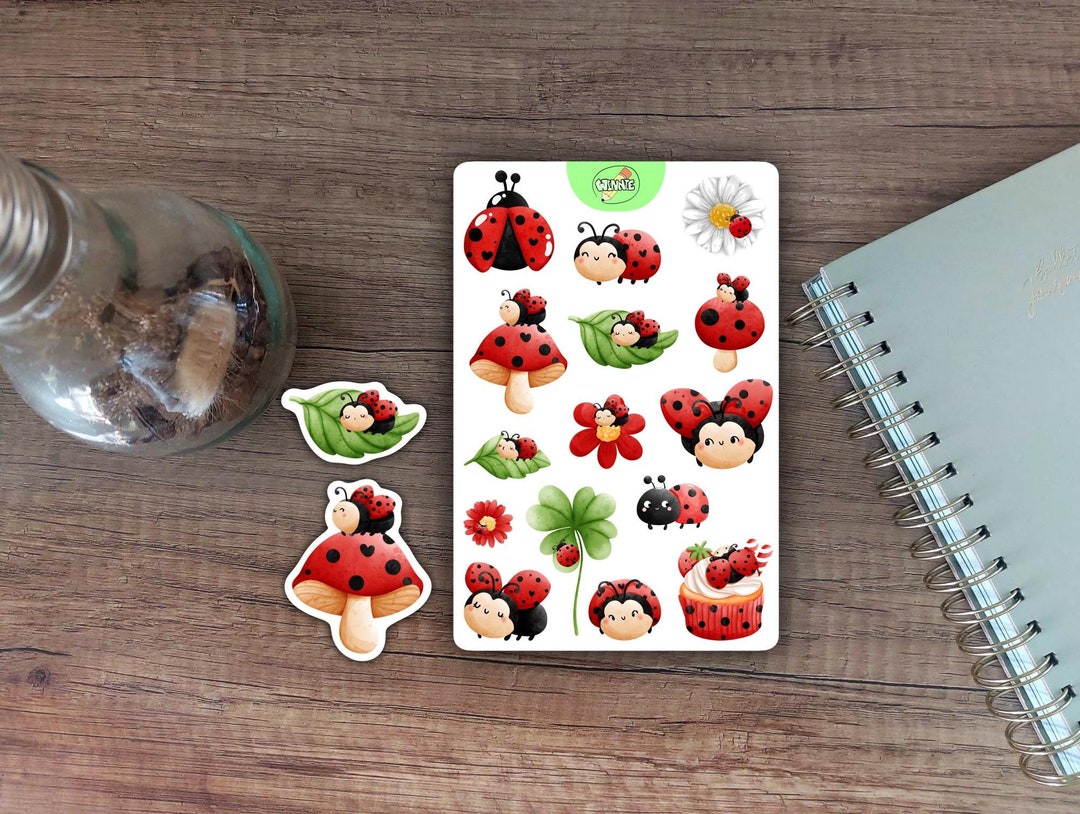 Cute Ladybug Sticker Sheet Planner Sticker Bullet Journal Ladybugs ...