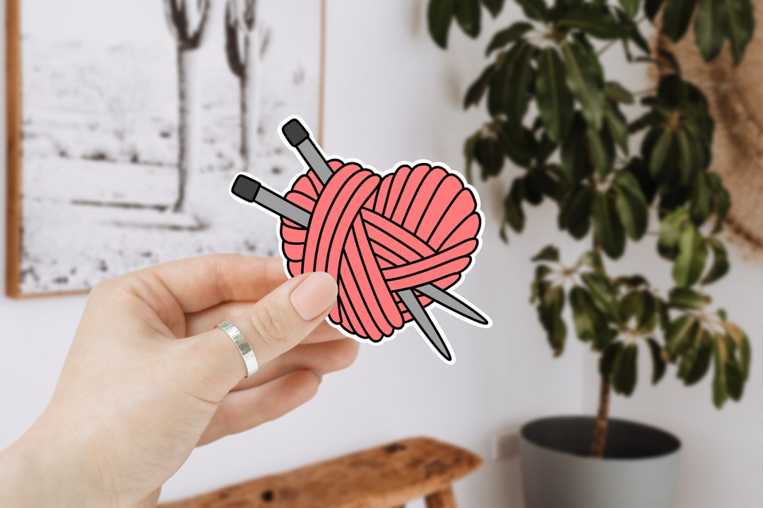 Yarn Sticker Knitting Vinyl Sticker Waterproof Water Bottle Sticker ...