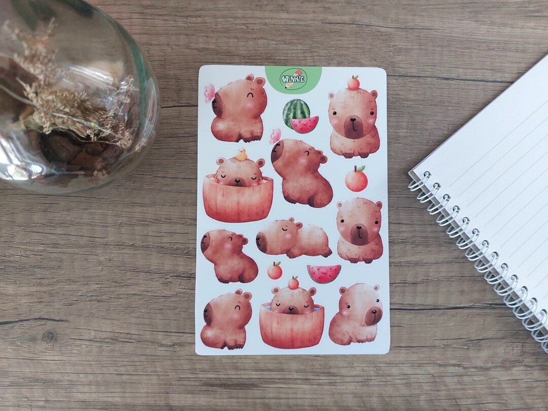 Cute Capybara Sticker Sheet Bullet Journal Stickers for Planner ...