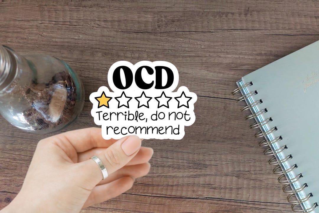 OCD Sticker Funny Vinyl Decal for Laptop Water Bottle Mental Health ...