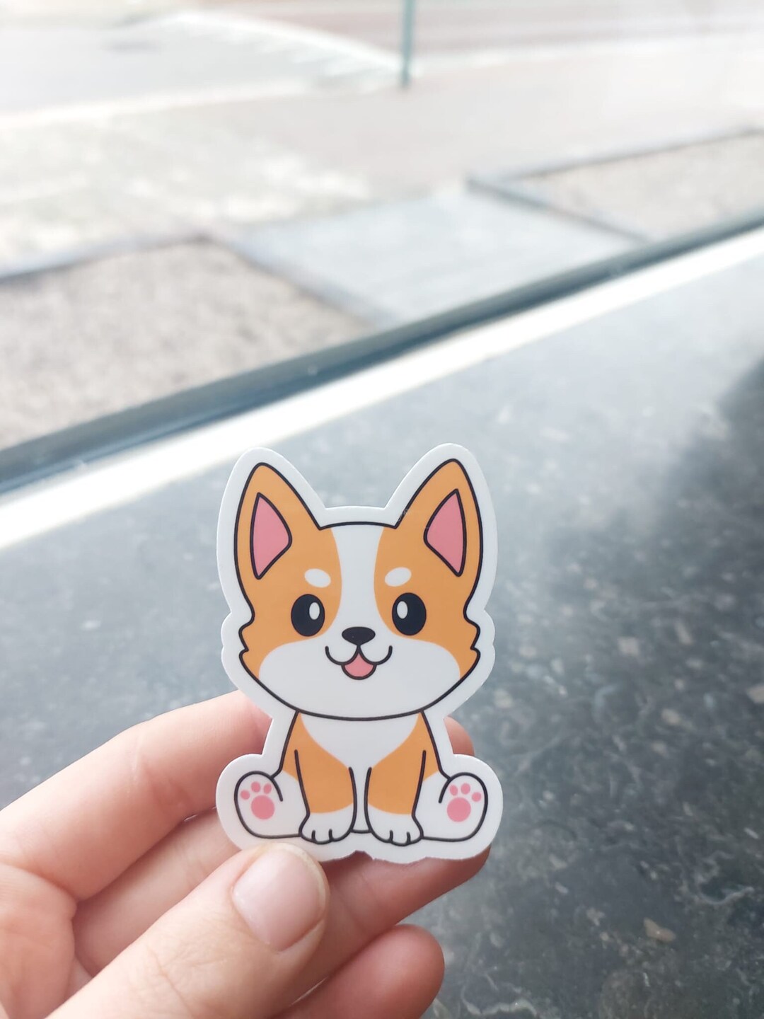 Corgi Sticker Vinyl Waterproof Water Bottle Sticker for Laptop Cute ...
