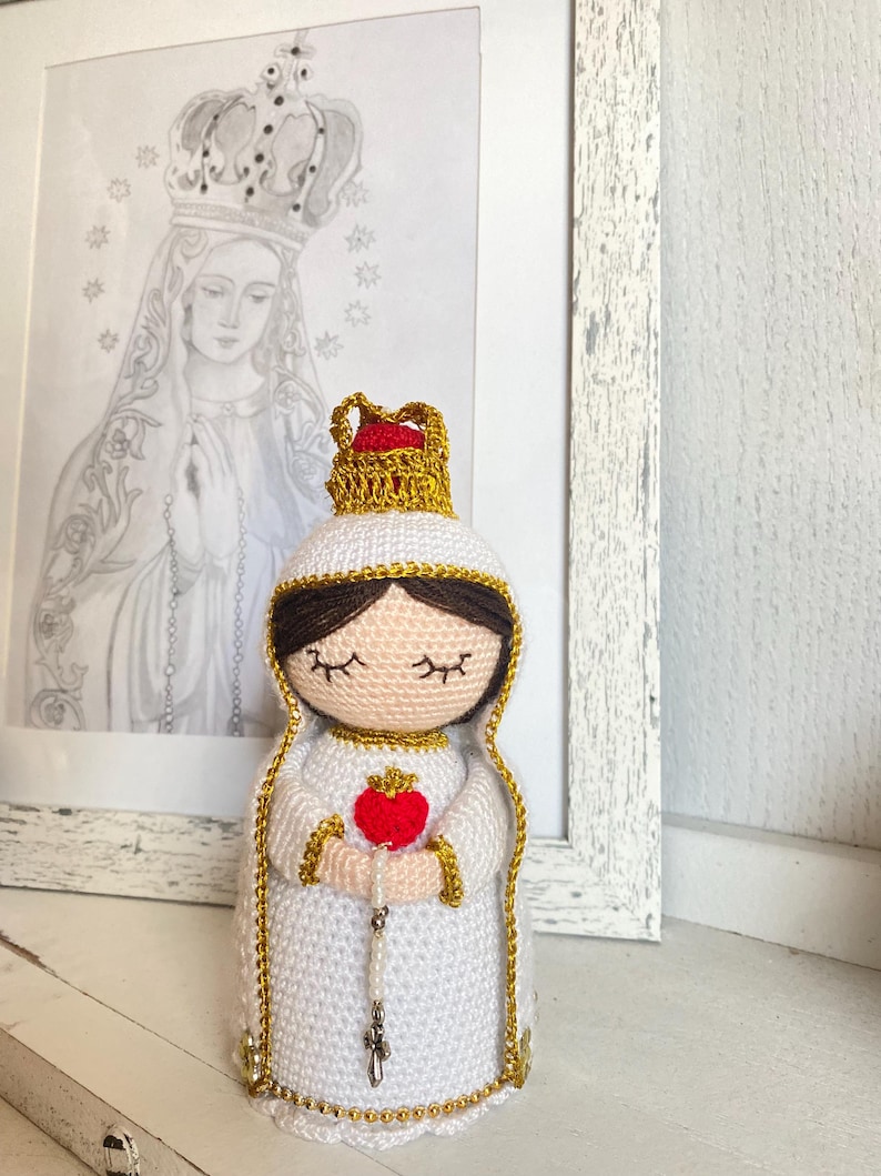 Handmade Virgencita of Fatima Doll - Amigurumi- Micro Coché Figure - Etsy