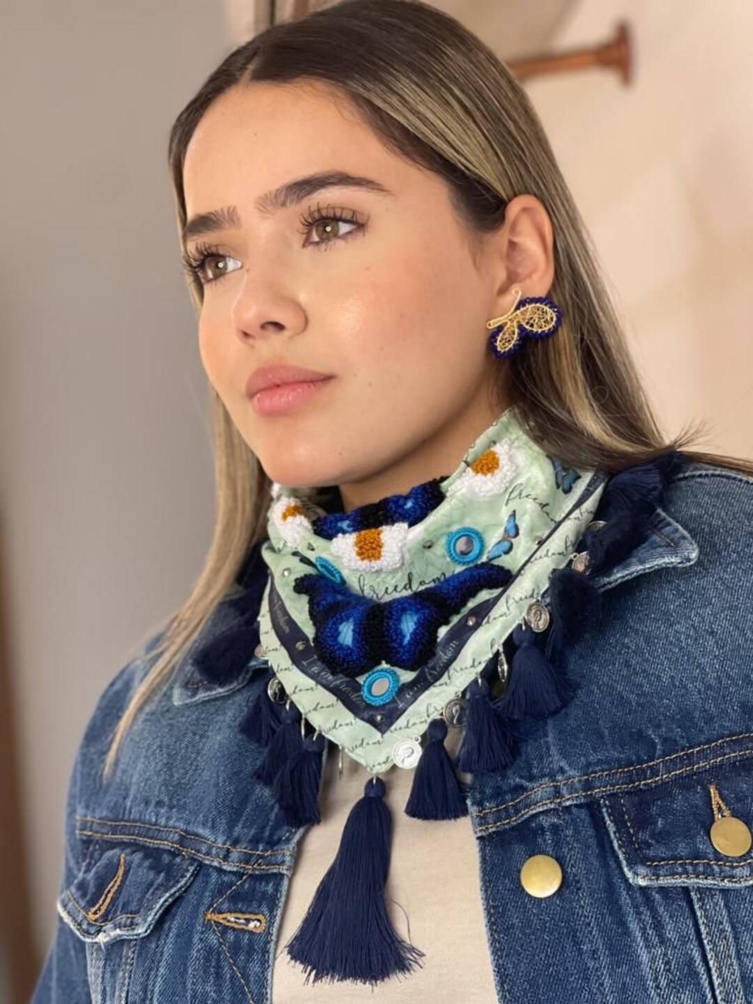 Handmade Scarf Bandana, A Kerchief, Necktie, Head Piece, Head Cover ...