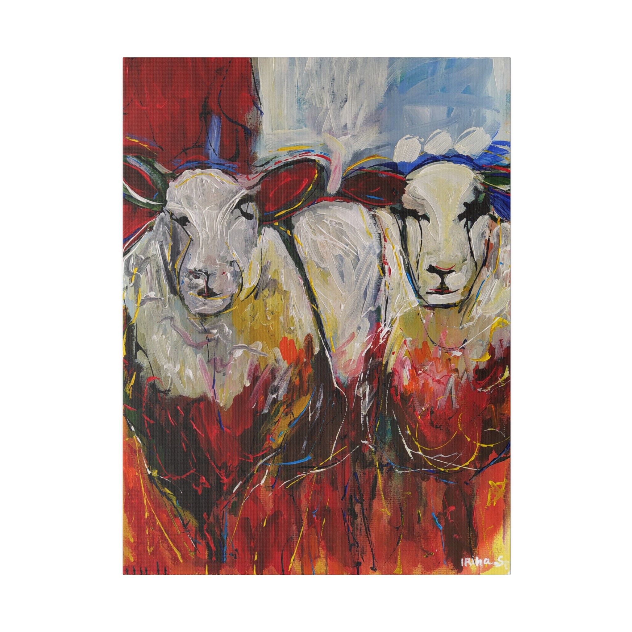 Sheep Painting Print for Farmhouse Decor-sheep Canvas Painting-hand ...