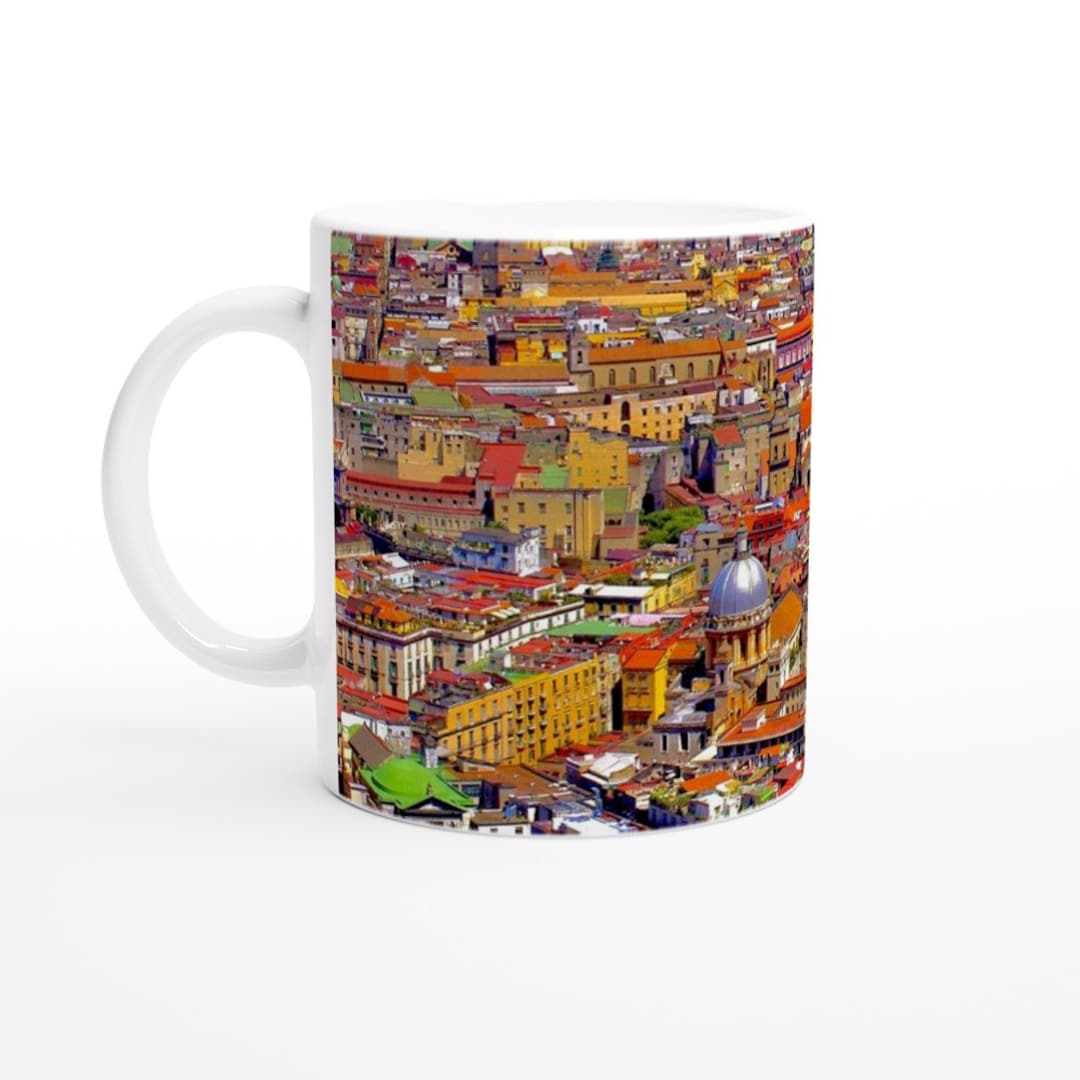 White 11oz Ceramic Mug: Naples Colourful Italian Cityscape - Etsy