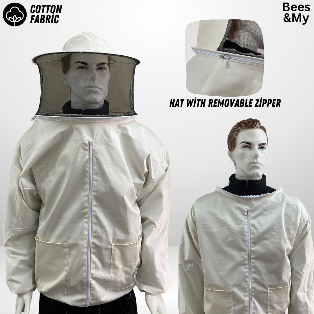 Beekeeper Jacket With Removable Hat Cotton Fabric Beekeeper - Etsy