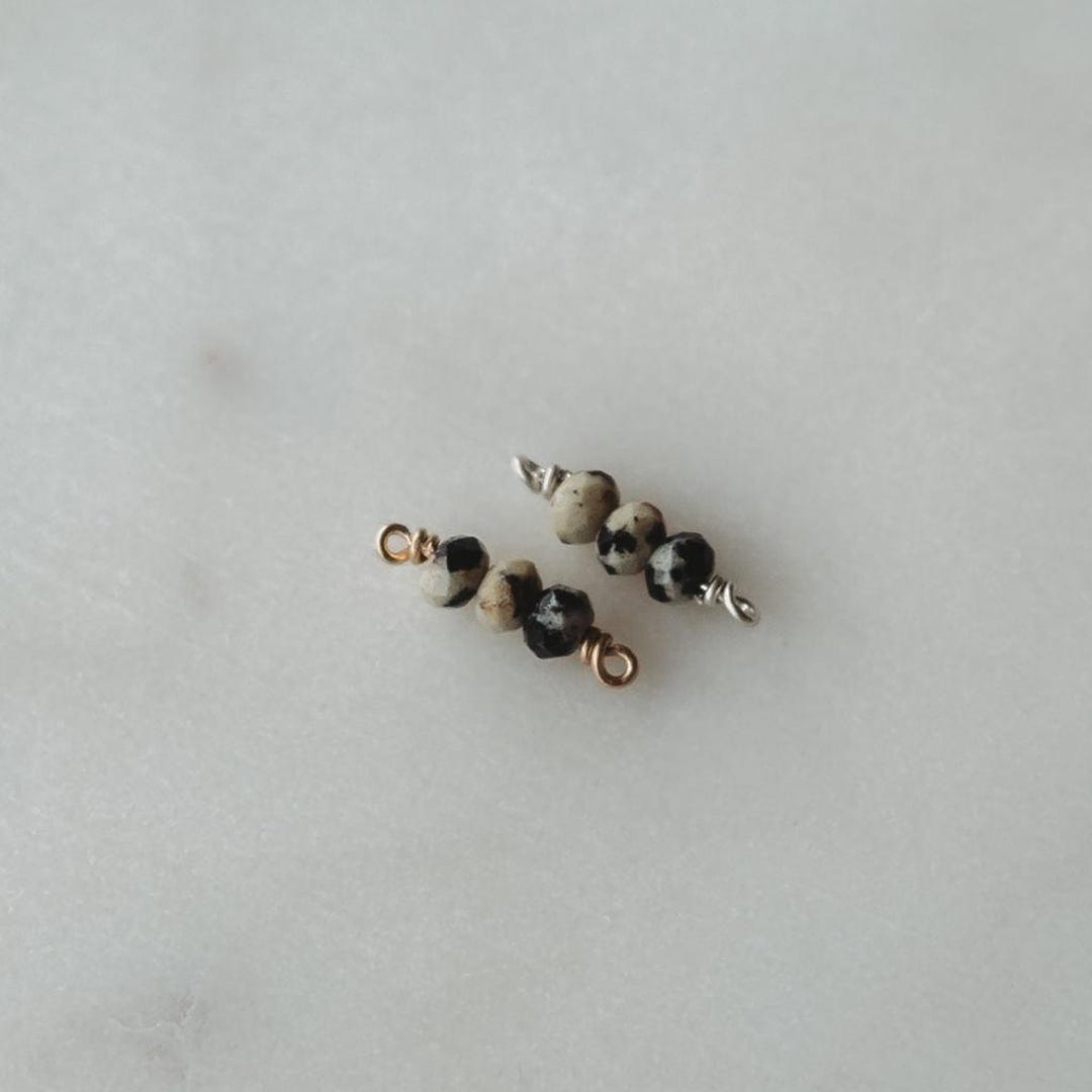 Dalmatian Jasper Triple Connectors - Etsy