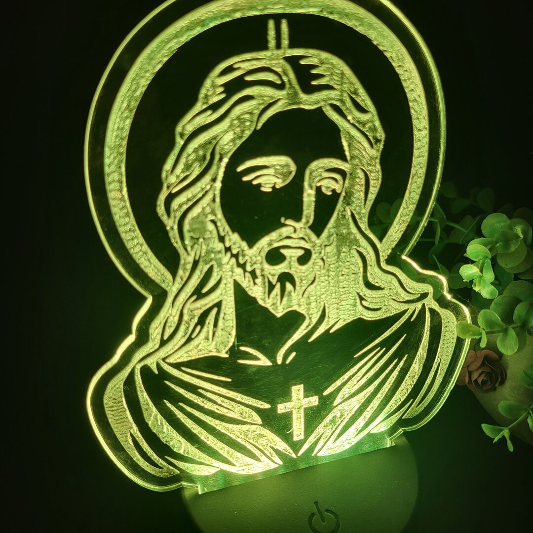 Jesus Led Lamp, Bedroom Lamp, Jesus Christ Led Lamp, Jesus Cross ...