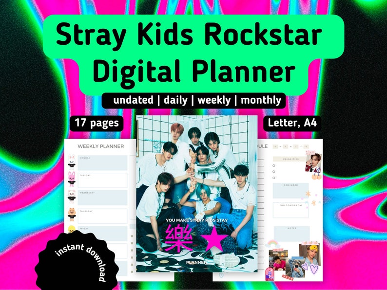 Stray Kids ROCKSTAR Planner | SKZ Planner | Digital Download | Undated ...