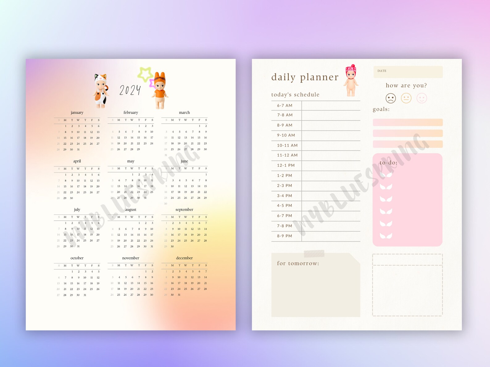 Sonny Angel Planner | Digital Download | Undated Daily-weekly-monthly ...