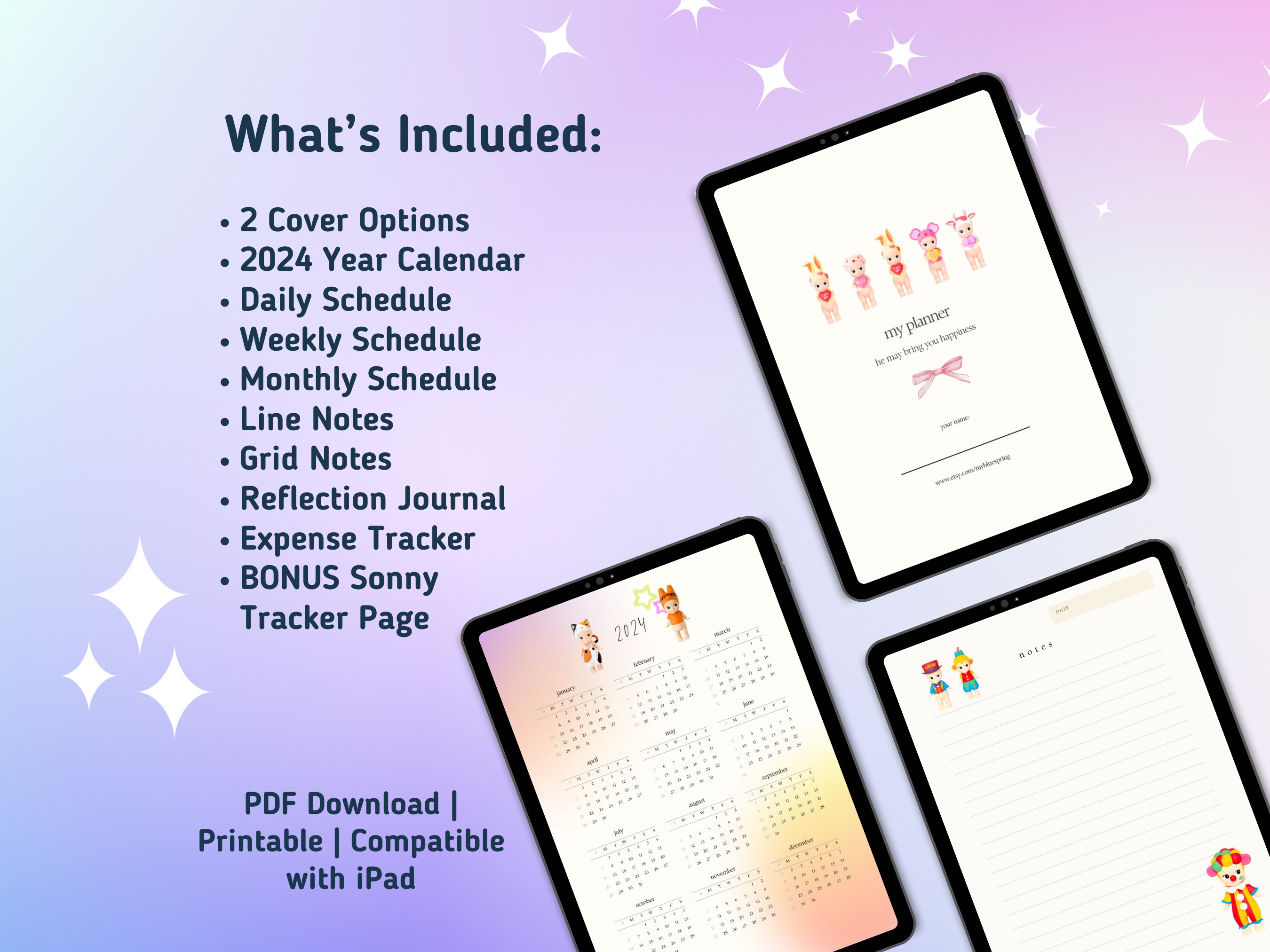 Sonny Angel Planner | Digital Download | Undated Daily-weekly-monthly ...