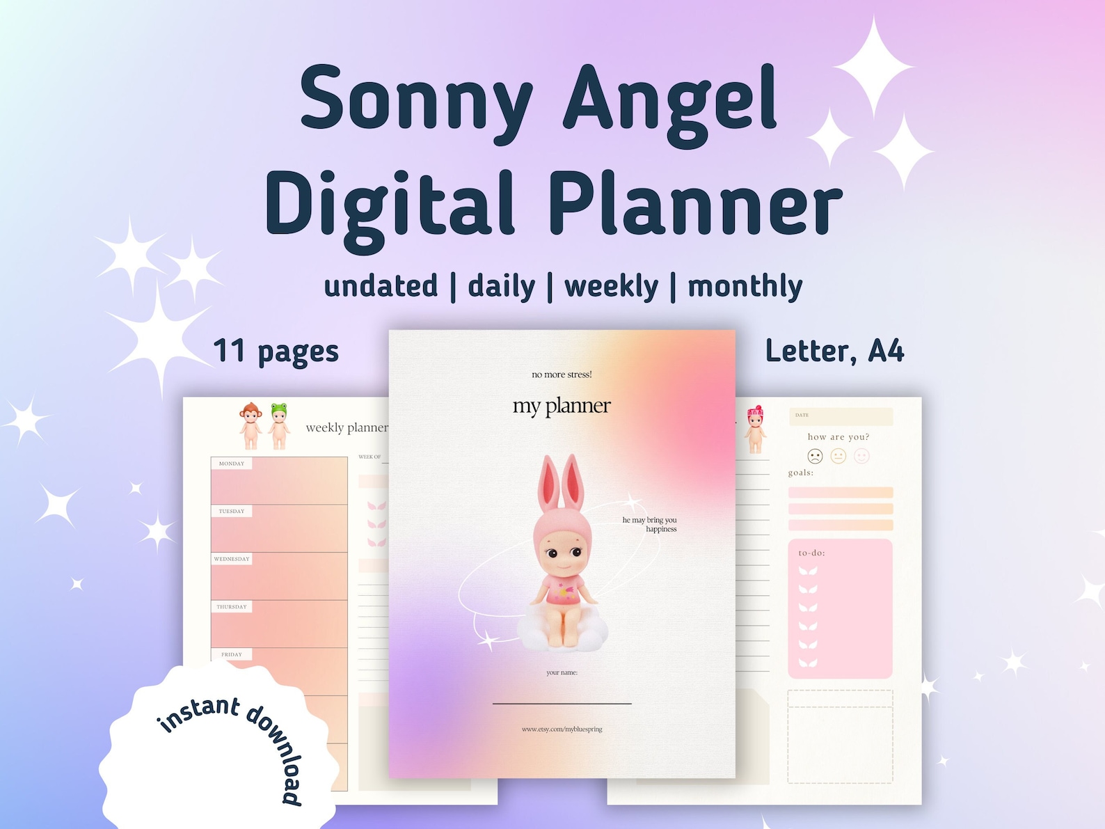Sonny Angel Planner | Digital Download | Undated Daily-weekly-monthly ...