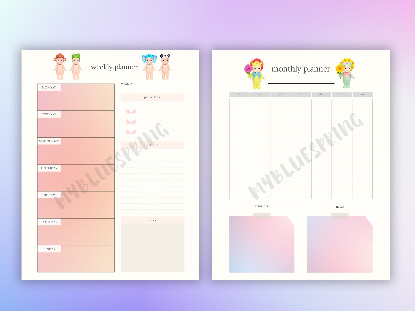 Sonny Angel Planner | Digital Download | Undated Daily-weekly-monthly ...