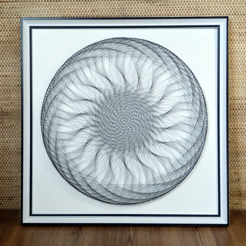 String Art. Mandala String Art. 3d Geometric. Black and White - Etsy