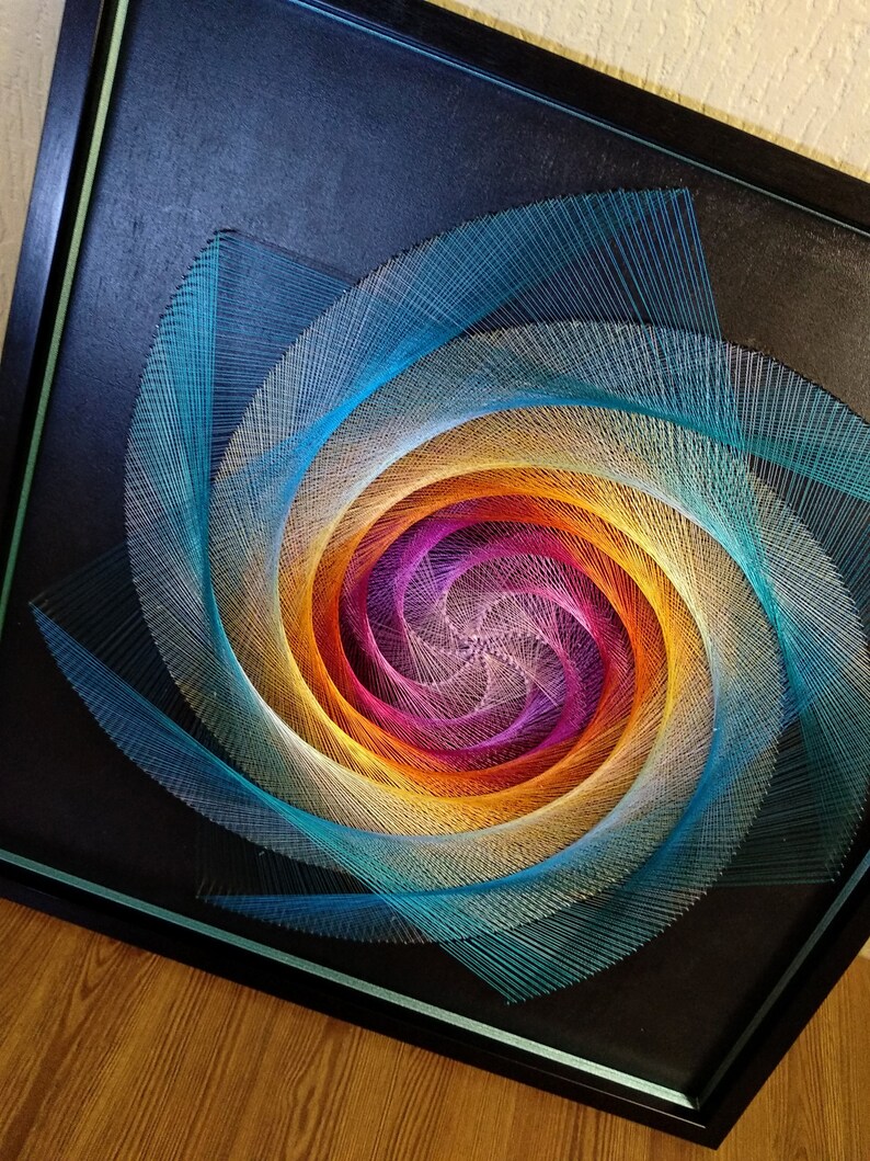 Mandala String-art "rainbow Spiral". Sacred Geometry. Colorful Spiral ...