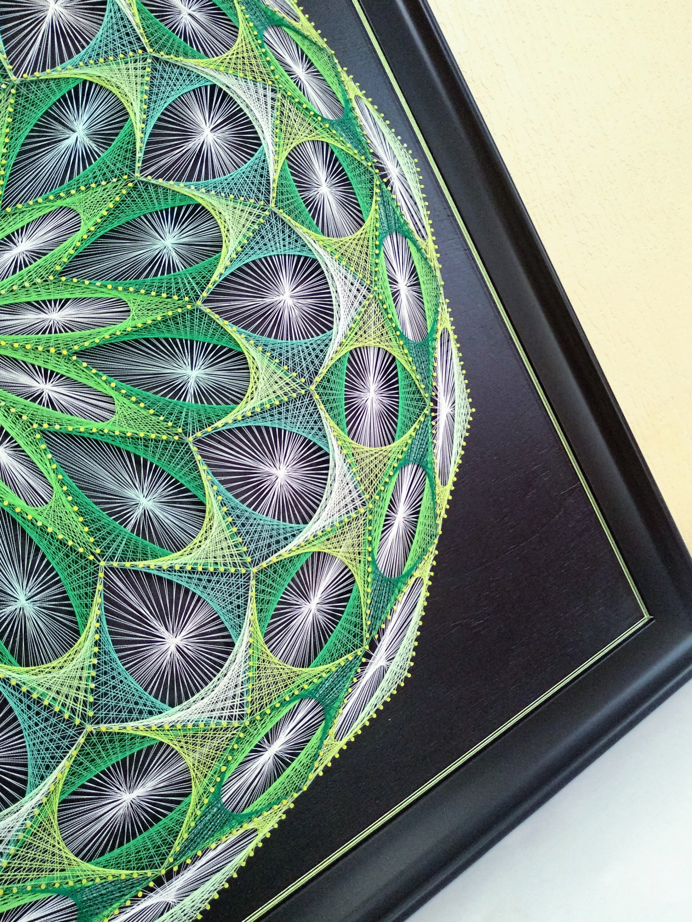 Green Anahata Mandala String Art, Sacred Geometry Wall Decor - Etsy