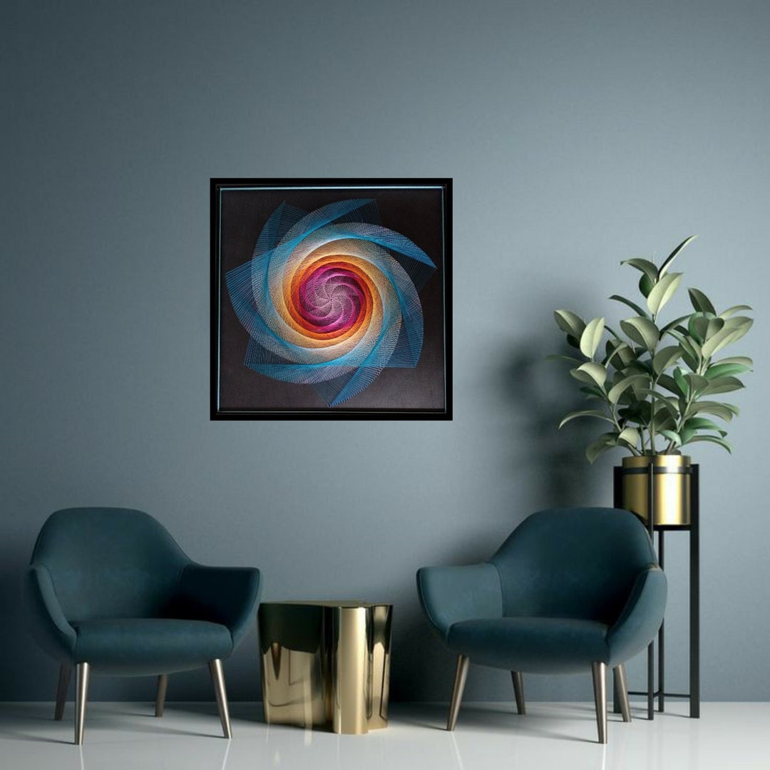 Mandala String-art "rainbow Spiral". Sacred Geometry. Colorful Spiral ...
