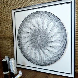 String Art. Mandala String Art. 3d Geometric. Black and White - Etsy
