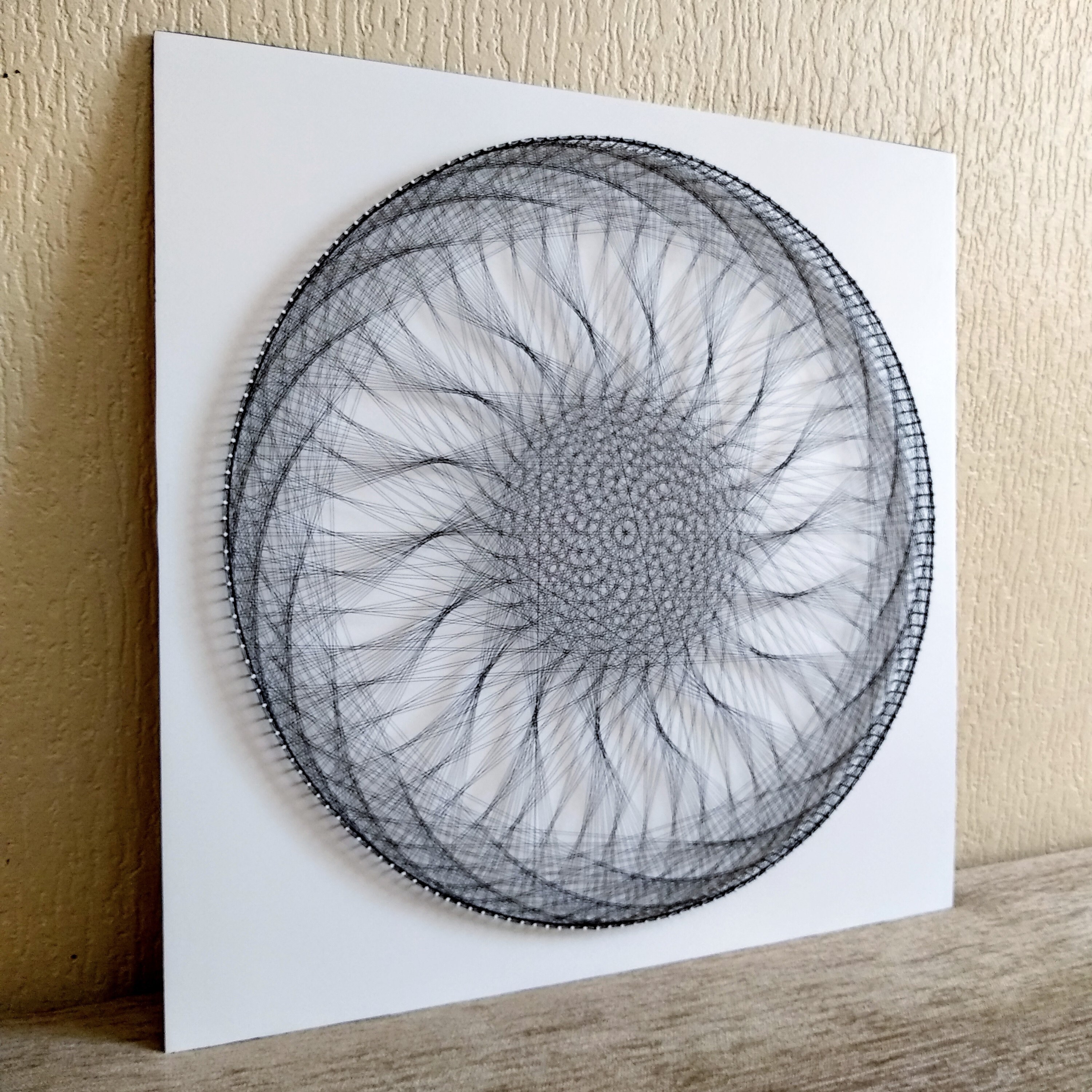 String Art. Mandala String Art. 3d Geometric. Black and White - Etsy