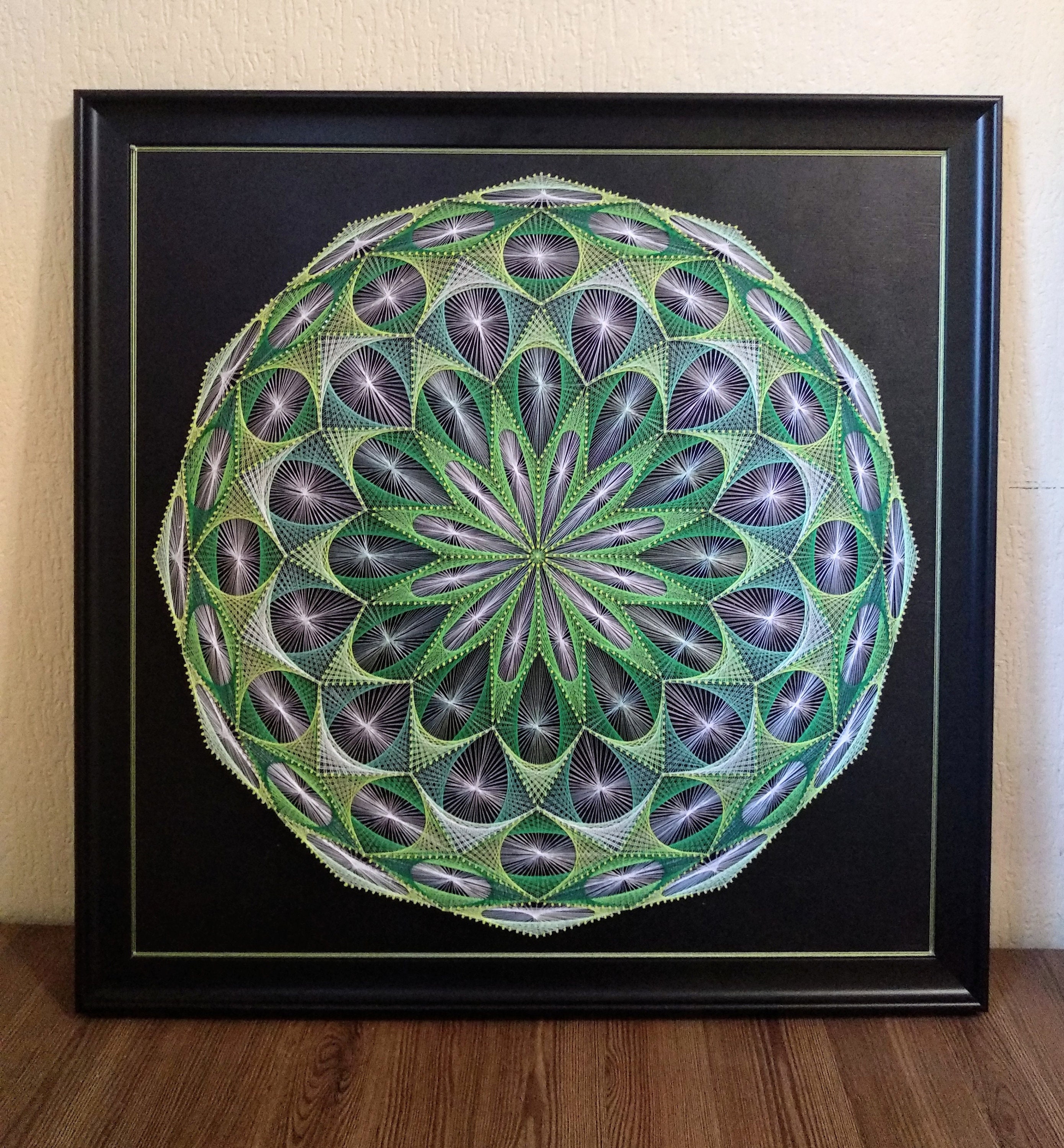 Green Anahata Mandala String Art, Sacred Geometry Wall Decor - Etsy