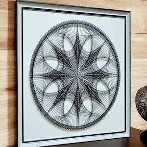String Art. Mandala String Art. 3d Geometric. Black and White Mandala ...