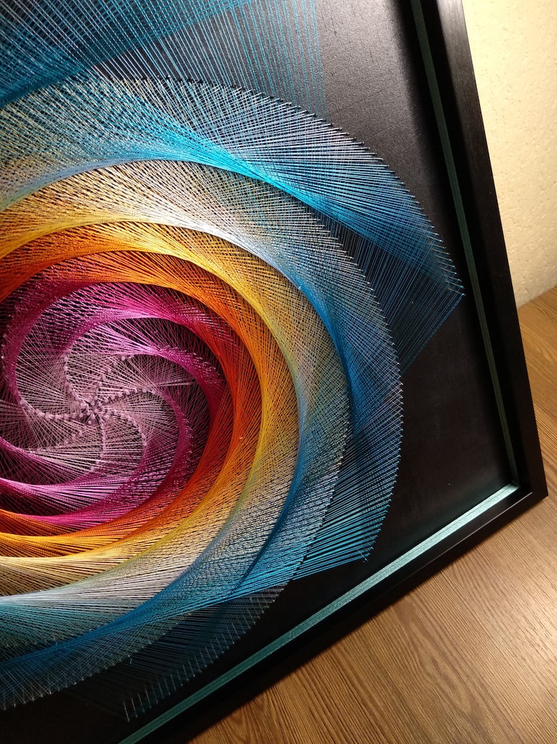 Mandala String-art "rainbow Spiral". Sacred Geometry. Colorful Spiral ...