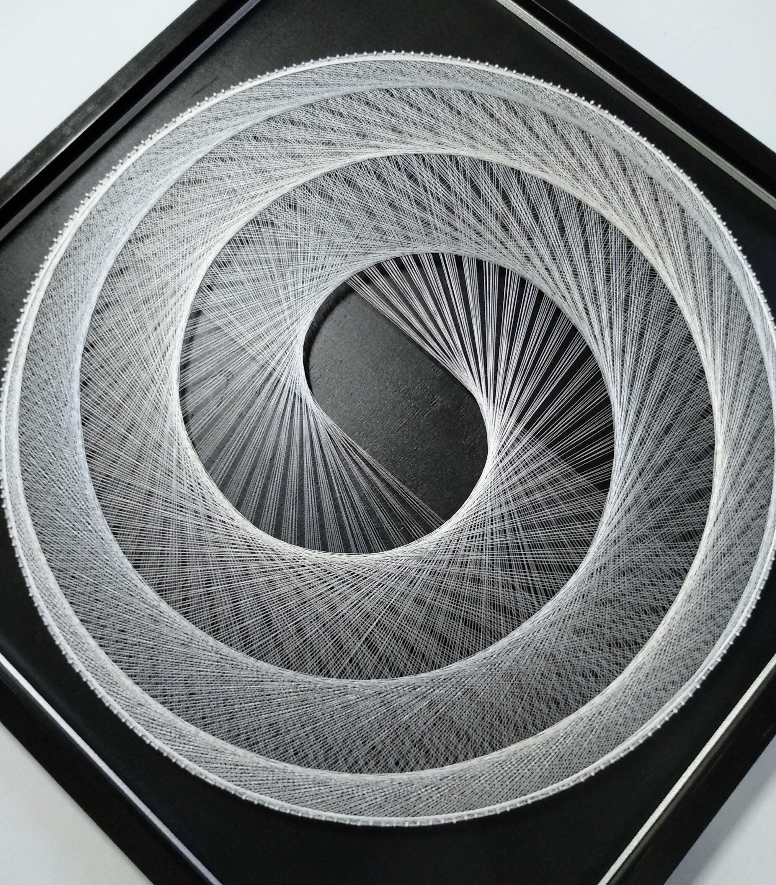 3 Piece Wall Art white Symmetry, String-art, 3-D Mandala String-art ...