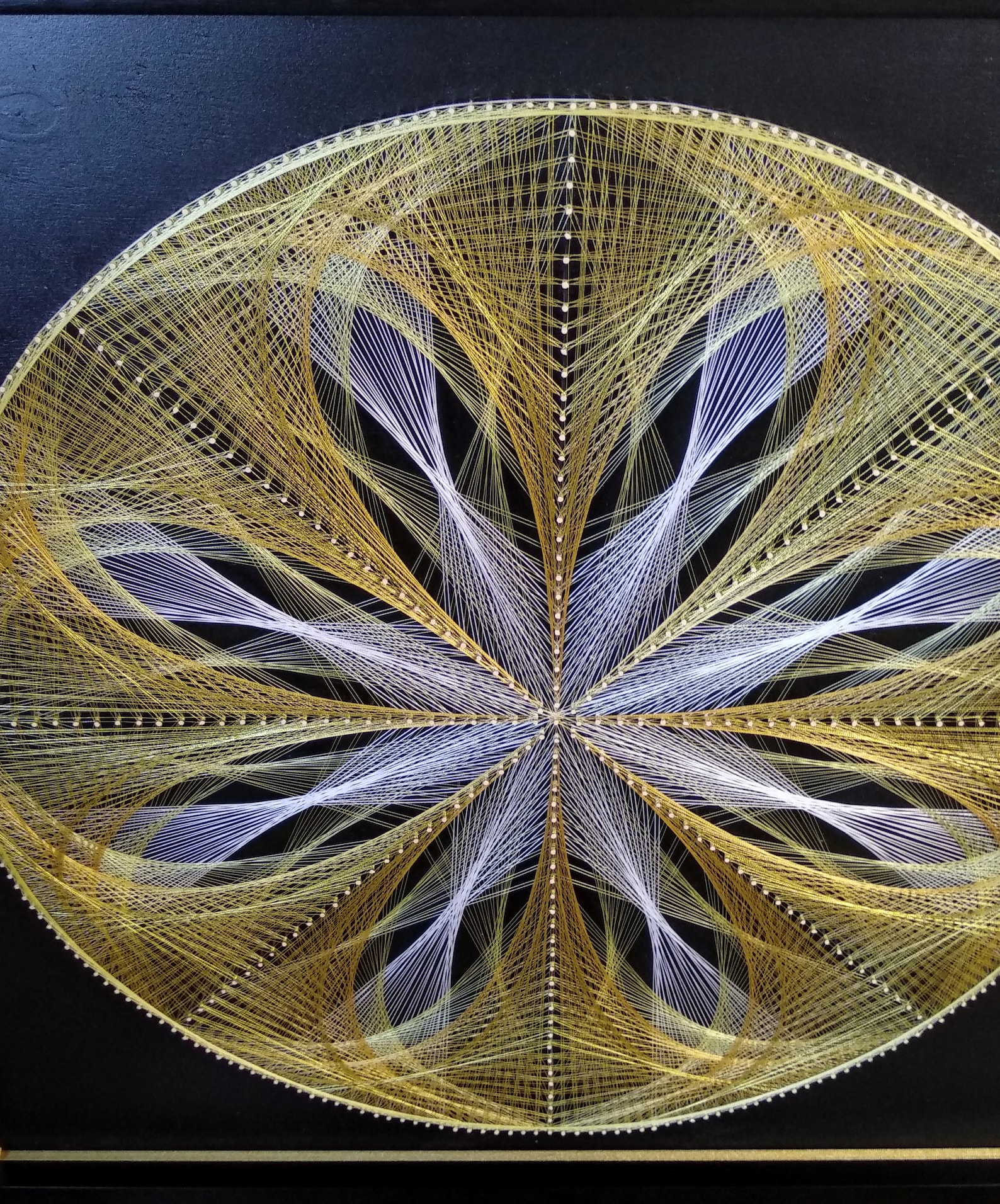 String Art. Mandala String Art. 3d Geometric. Gold Mandala. Geometric ...