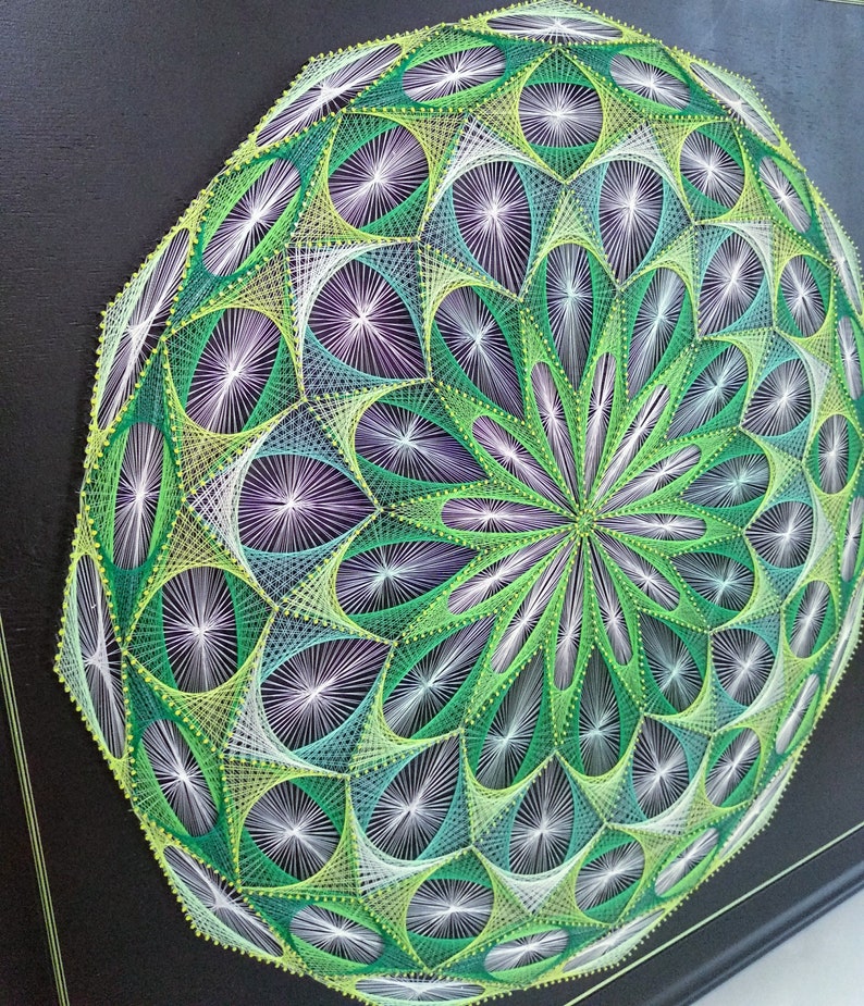 Mandala String Art "anahata". Sacred Geometry. String Art. Green ...