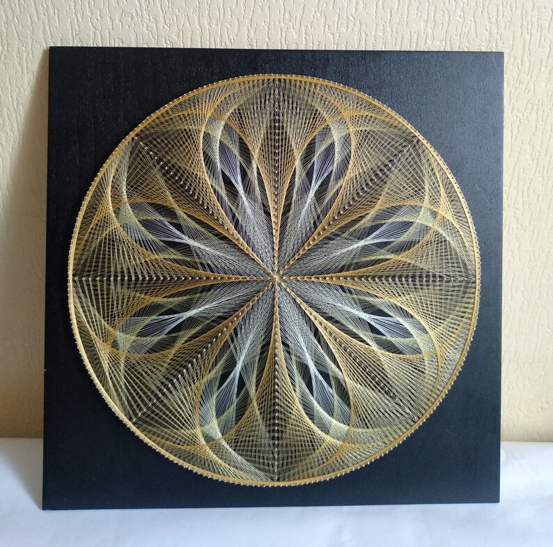 String Art. Mandala String Art. 3d Geometric. Gold Mandala. - Etsy