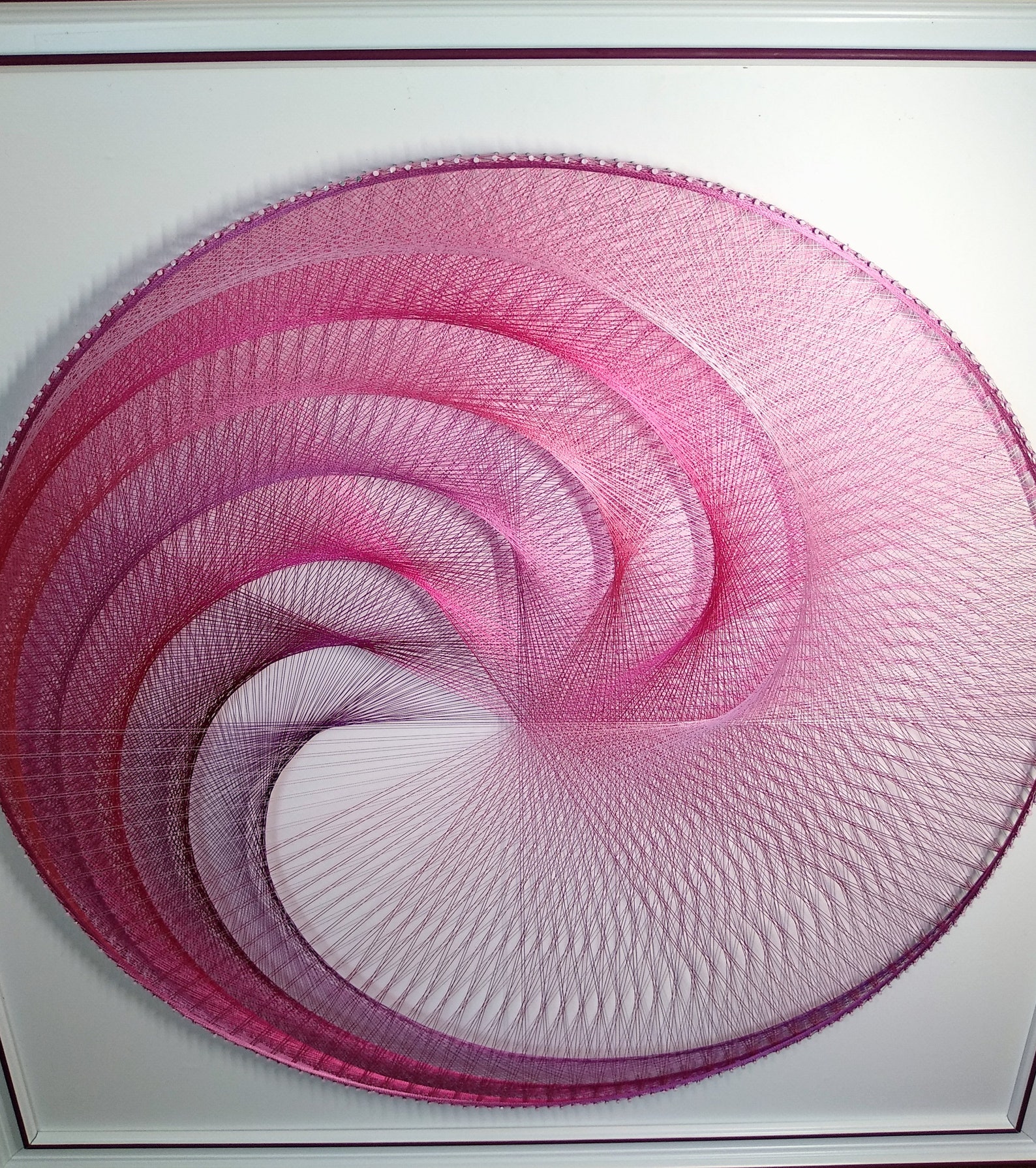 String Art, Pink Mandala, Spiral Mandala, String Art Artist, String ...
