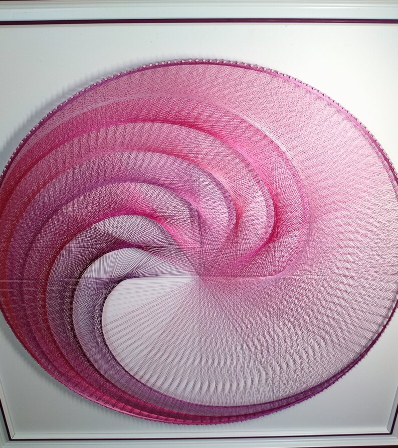 String Art, Pink Mandala, Spiral Mandala, String Art Artist, String ...