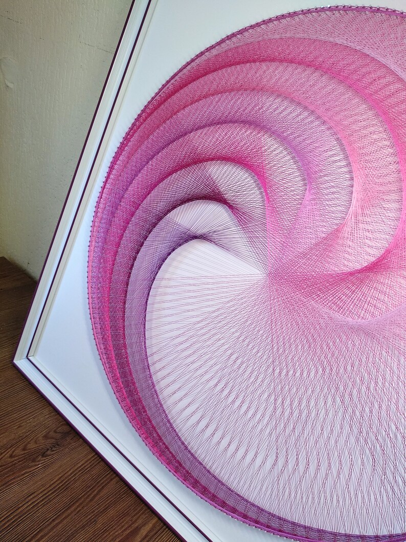 String Art, Pink Mandala, Spiral Mandala, String Art Artist, String ...