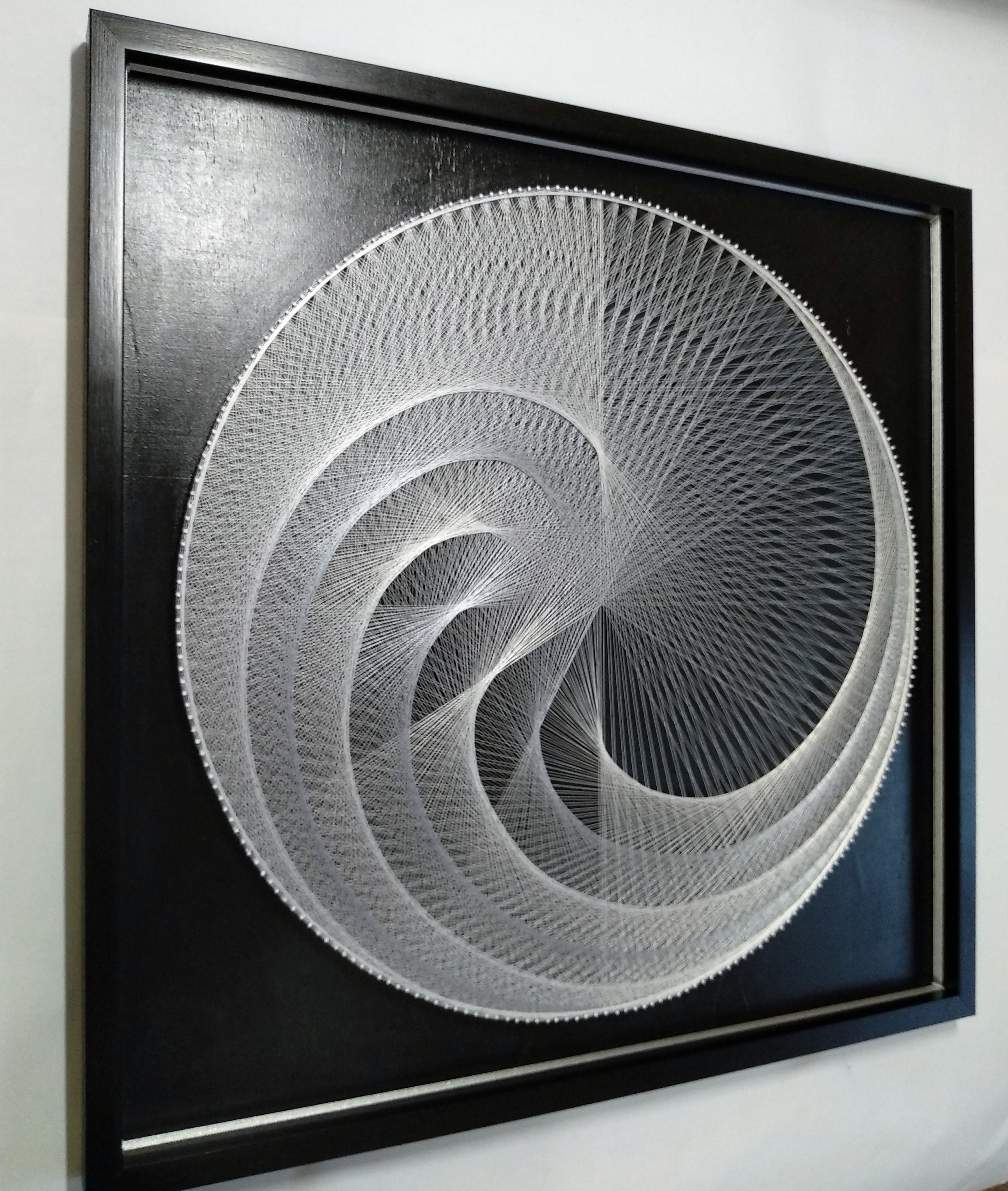 3 Piece Wall Art "white Symmetry", String-art, 3-D Mandala String-art ...