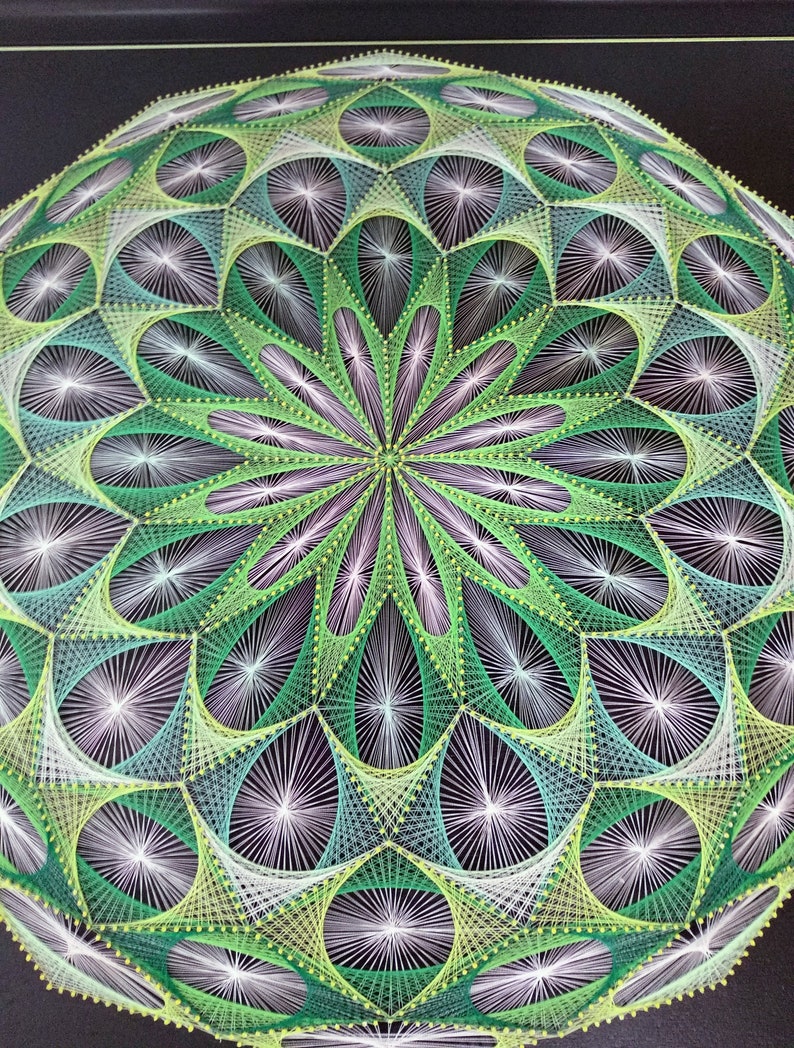 Mandala String Art "anahata". Sacred Geometry. String Art. Green ...
