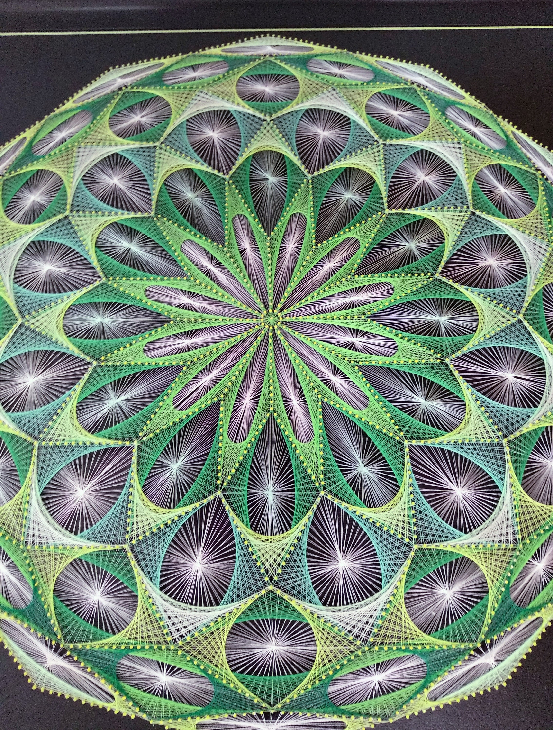 Green Anahata Mandala String Art, Sacred Geometry Wall Decor - Etsy