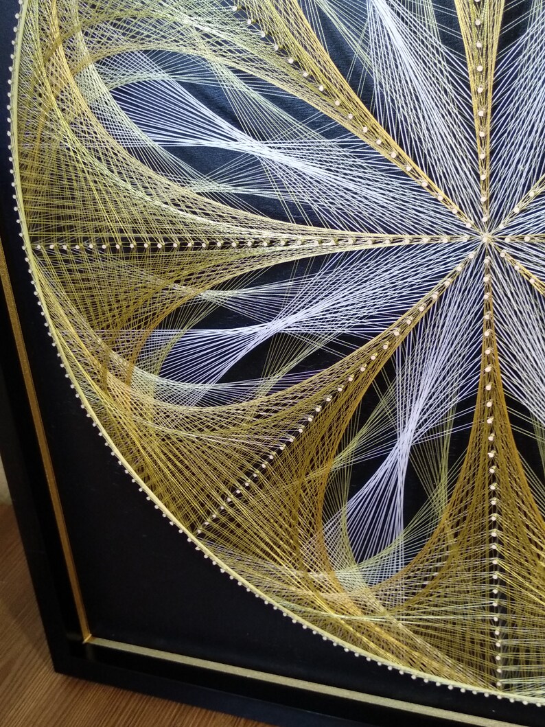 String Art. Mandala String Art. 3d Geometric. Gold Mandala. - Etsy