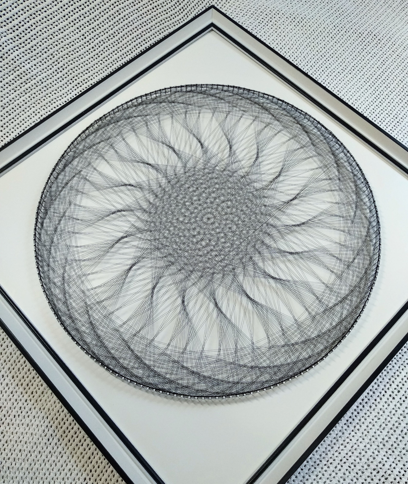 String Art. Mandala String Art. 3d Geometric. Black and White - Etsy