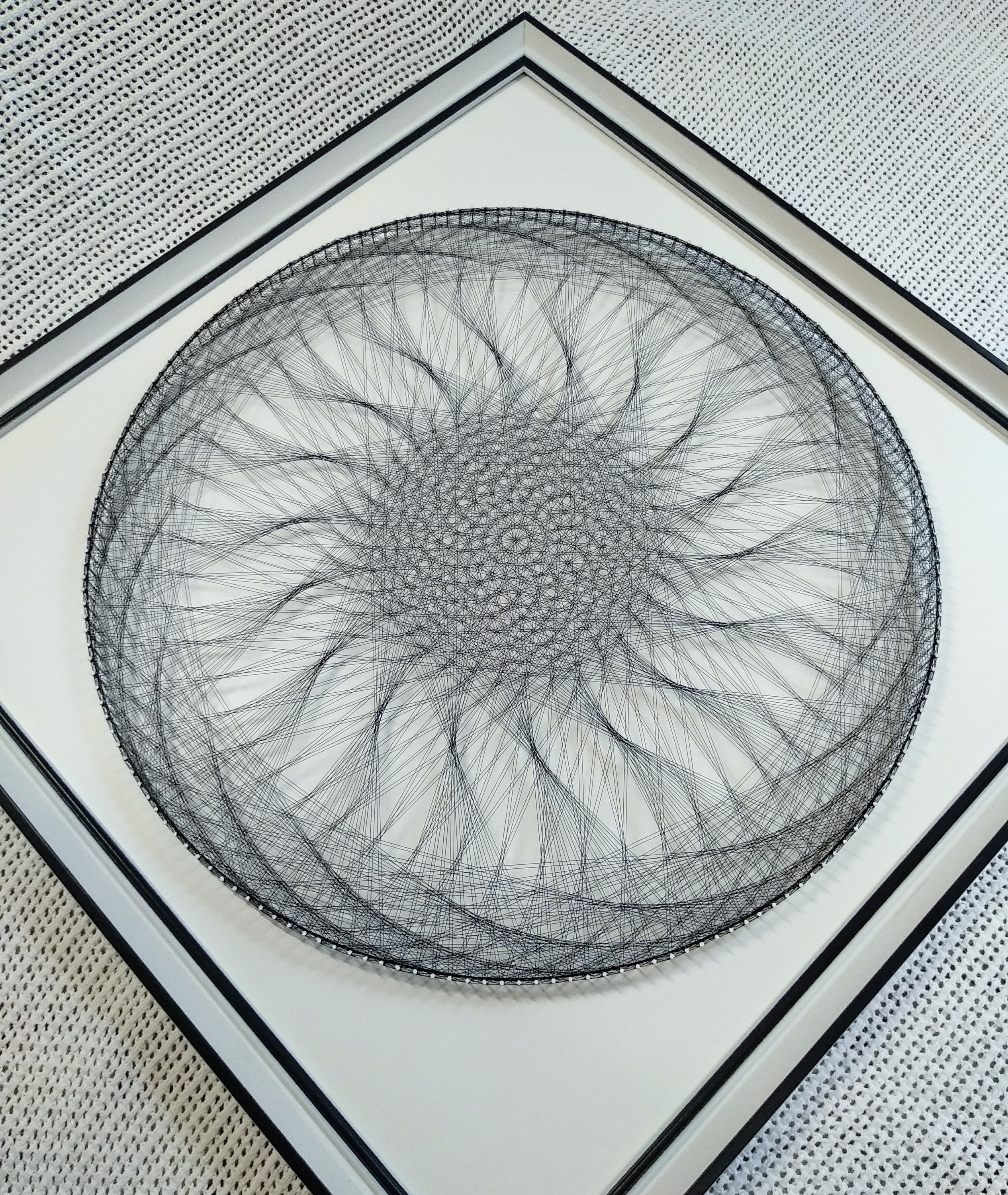 String Art. Mandala String Art. 3d Geometric. Zen Art. Black and White Mandala. New Home Gift ...