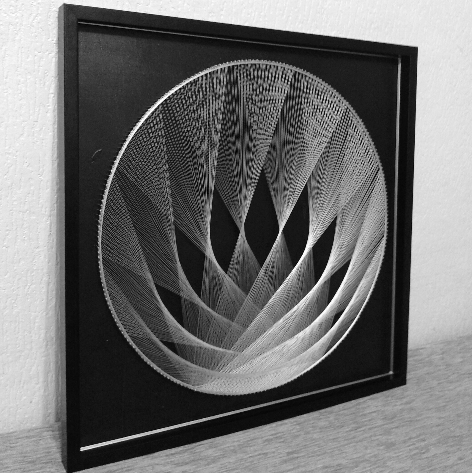 3 Piece Wall Art "white Symmetry", String-art, 3-D Mandala String-art ...