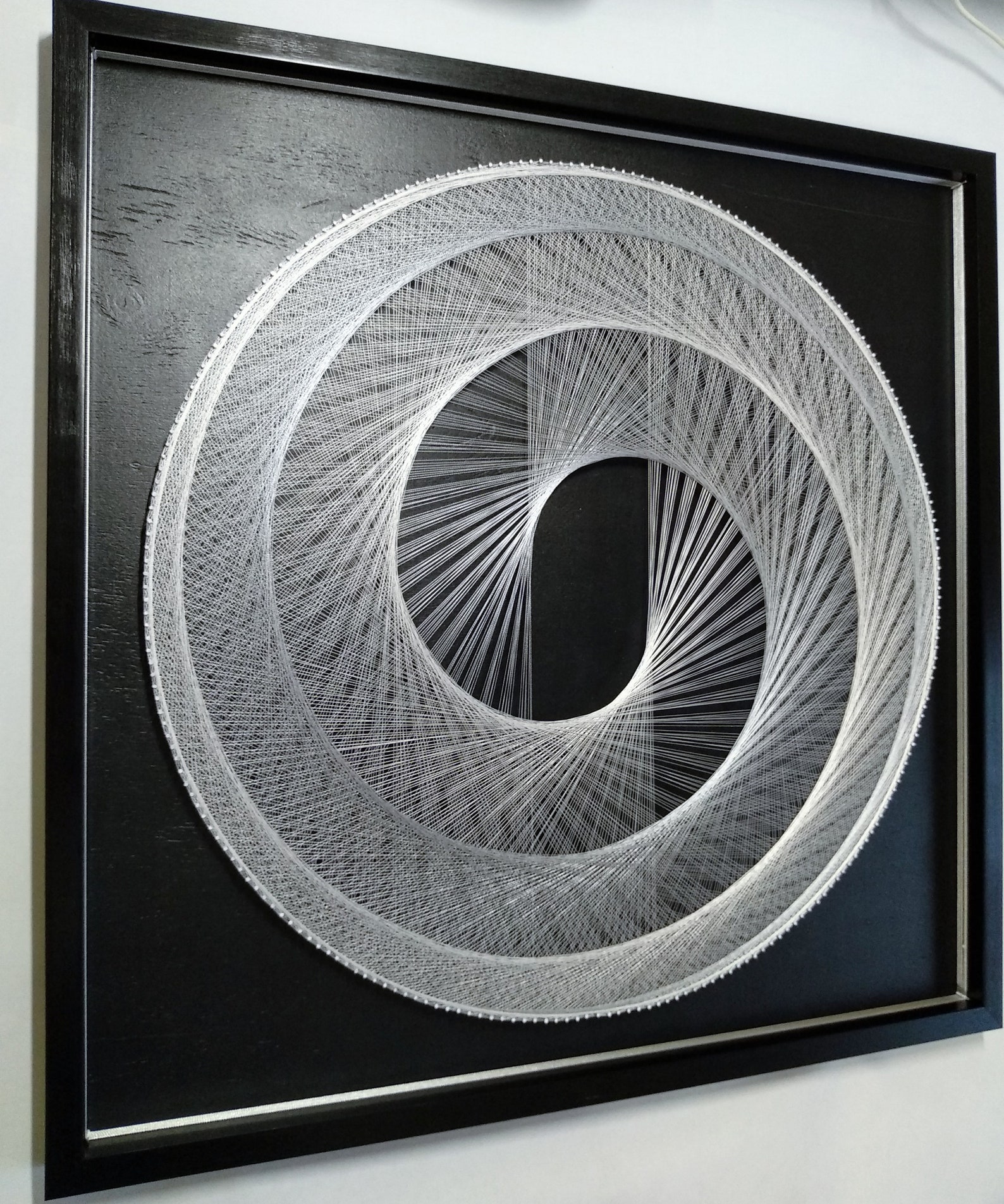 3 Piece Wall Art "white Symmetry", String-art, 3-D Mandala String-art ...