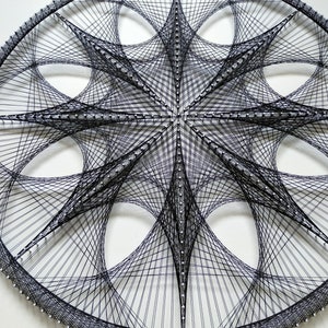 String Art. Mandala String Art. 3d Geometric. Black and White Mandala ...