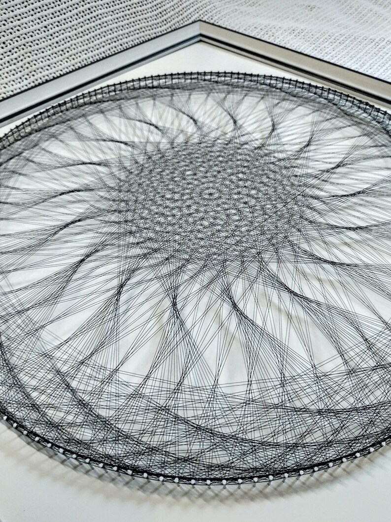 String Art. Mandala String Art. 3d Geometric. Black and White - Etsy